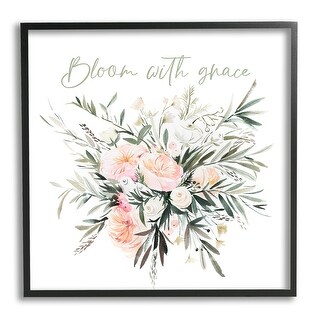 Stupell Floral Bloom With Grace Framed Giclee Art Design by Enya Todd ...