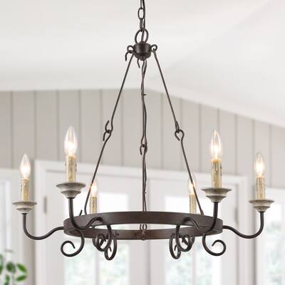 The Gray Barn Farmhouse Rustic 6-Light Chandelier French Country Metal ...
