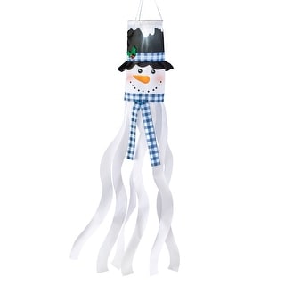 Solar Powered LED Lighted Snowman Windsock - White - 7 x 60 x 7 - Bed ...