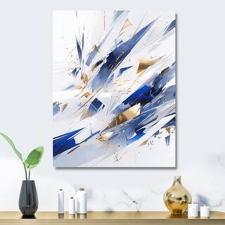 Designart "Blue White Cubist Kaleidoscope III" Cubism Metal Wall Art ...