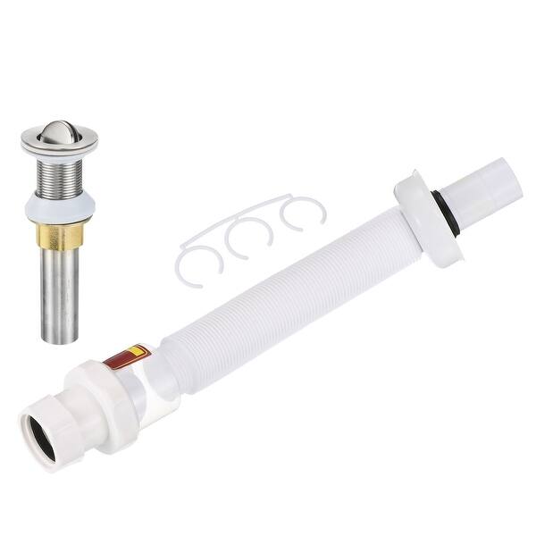 Flip Cover Drain Stopper Sink Strainer w 81cm Pipe for Basins without ...