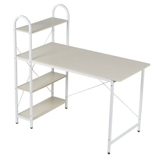 Home Basics Computer Desk With Shelves, Oak/White - Bed Bath & Beyond ...