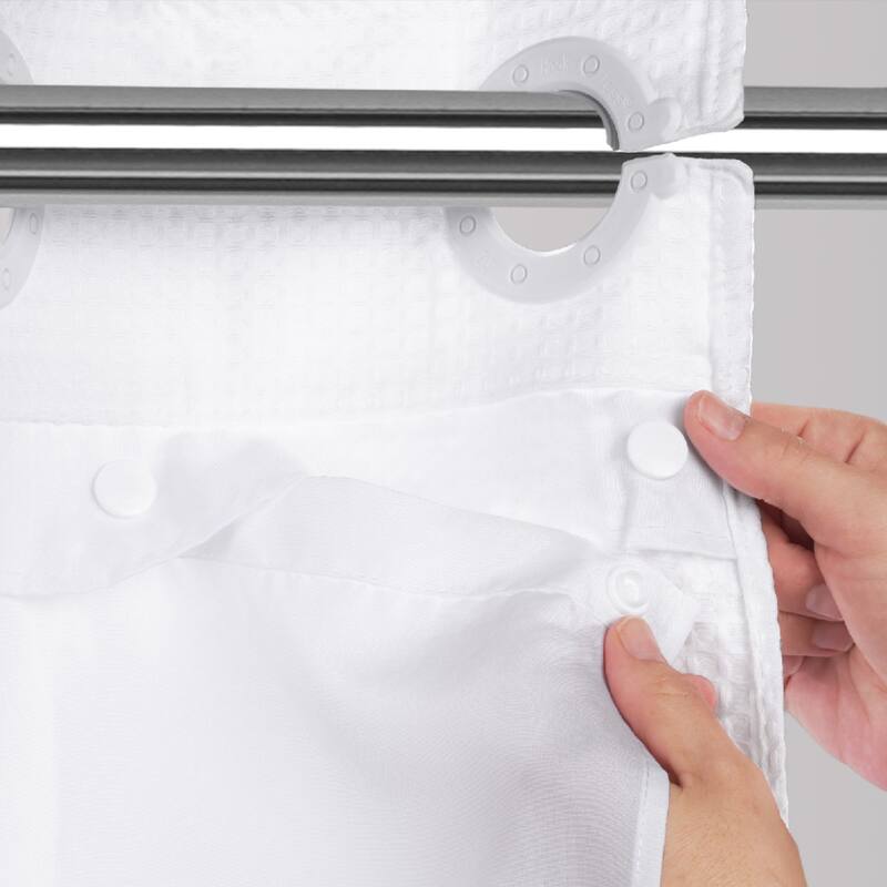Hookless It's A Snap Snap-in PEVA Water Resistant Shower Curtain Liner ...