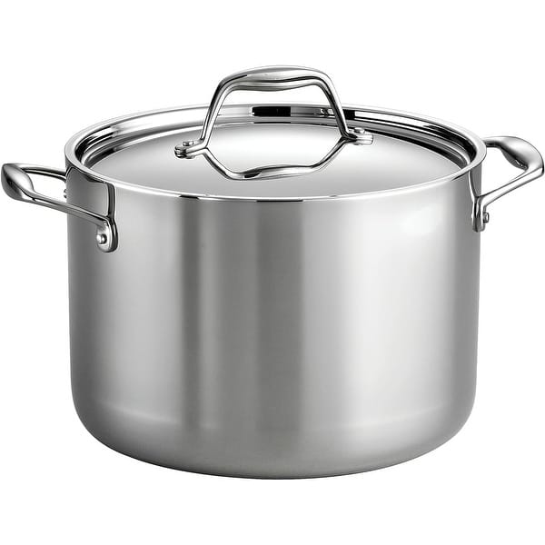 Tramontina 8-Quart Covered Stock Pot Stainless Steel Induction-Ready ...