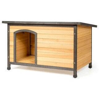 Wood Extreme Weather Resistant Pet Log Cabin - Natural - Bed Bath ...