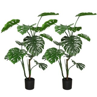 WINSOON Fake Tree Tall Artificial Monstera Plants Indoor Faux Tree for ...