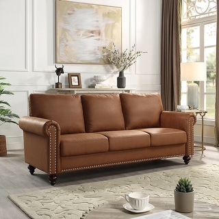 Light Brown Sophisticated Leathaire Upholstery Sofa Set - Bed Bath ...