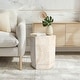 Hexagonal Travertine Stone Finish Italian Design MgO Side Accent Table ...