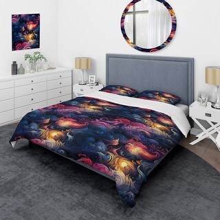 Designart "Cosmic Illusion Moody Patterns I" Modern Bedding Cover Set ...