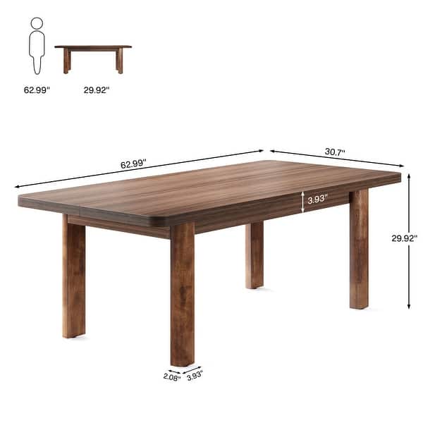 63-Inch Executive Desk with Solid Wood Legs, Large Office Computer Desk ...