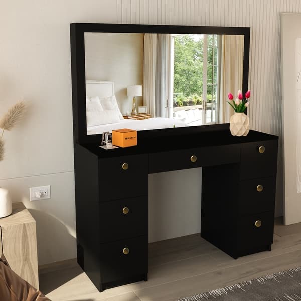 black makeup vanity