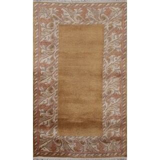 Bordered Oriental Nepalese Rug Wool Hand-knotted Contemporary Carpet - 2'2" x 3'10" - Bed Bath ...