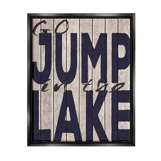 Stupell Go Jump In The Lake Country Typography Navy Floater Frame ...