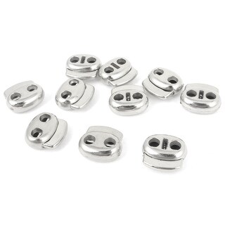 Backpack Drawstring Metal 4.5mm Dia Two Holes Spring Lanyard Cord Locks ...