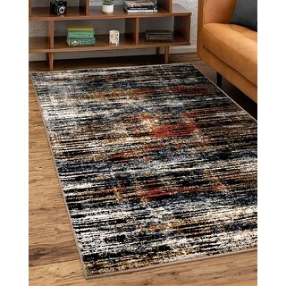 Orian Rugs Adagio Redland Black Abstract Stain Resistant Area Rug - Bed ...