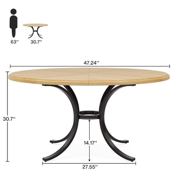 47" Round Dining Table, Farmhouse Dining Table, Kitchen Table for ...