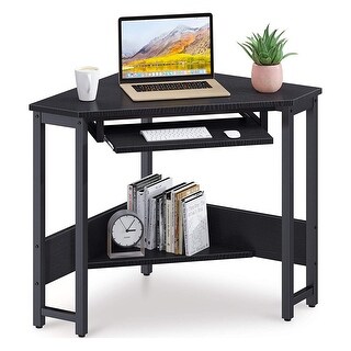 ODK Modern Triangle Corner Computer Writing Desk w/ Smooth Keyboard ...
