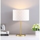 Bender Beige and Gold Drum Shade Table Lamp - Bed Bath & Beyond - 39103043