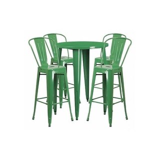 Flash Furniture Green Metal Bar Set,30RD CH-51090BH-4-30CAFE-GN-GG - 1 ...