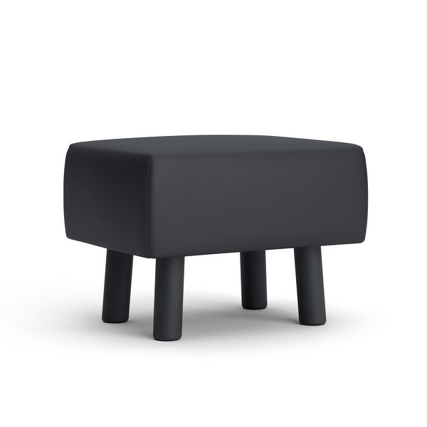 Furniture of America Orion Contemporary Black Retangular PU Leather ...