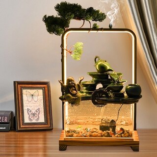 Desktop Water Fountain Indoor Fish Tank Running Water Ornament - On ...