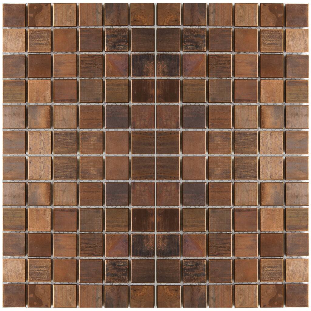 Eden Mosaic Tile: Small Square Antique Copper Tile 11.8x11.8 (11 tiles ...