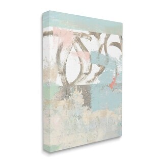 Stupell Messy Blue Paintbrush Strokes Over Abstract Shapes Canvas Wall ...