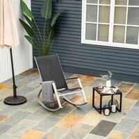 Outsunny Outdoor Rocking Chair with Breathable Mesh Fabric, Metal Patio ...