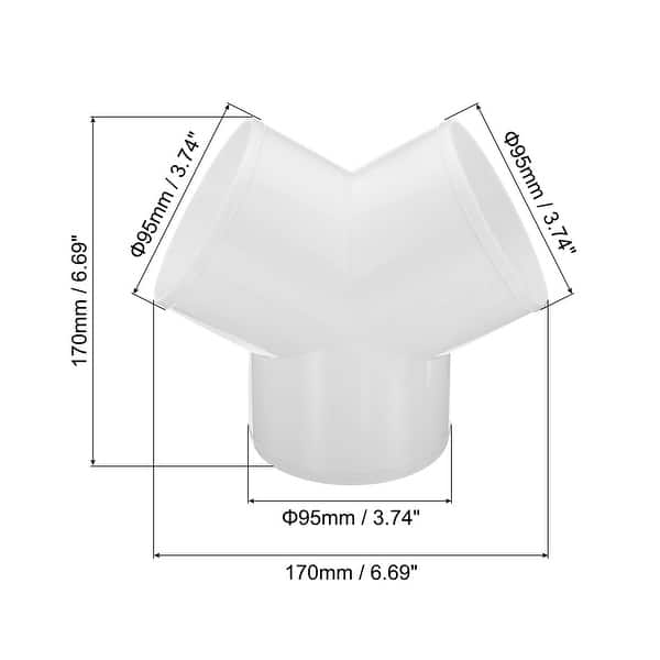 4 Inch 3 Way Duct Splitter Y Connector Air Vent Duct Connector - White ...