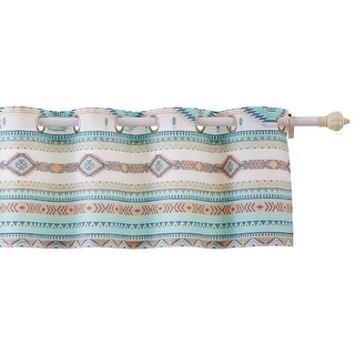Kiev 84 Inch Window Valance, Microfiber Blue Southwest Design, Grommets ...
