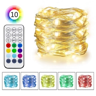RGB & Warm White Color Changing LED Fairy Lights - Medium - Bed Bath ...