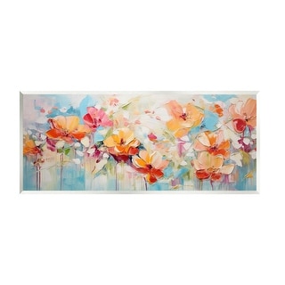 Stupell Flowers with Paint Drip Wall Plaque Art Design By Gina Kelly ...