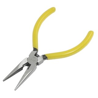 Yellow Plastic Coated Curved Handle Needle Nose Pliers Hand Tool 5 ...