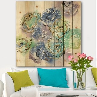 Designart 'Pastel Foral Composition II' Cabin & Lodge Print on Natural ...