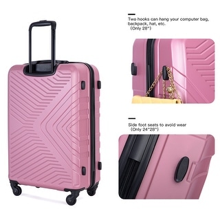 20" Carry on Suitcase 24" Luggage 28" High Capacity Trunks, Pink - Bed ...