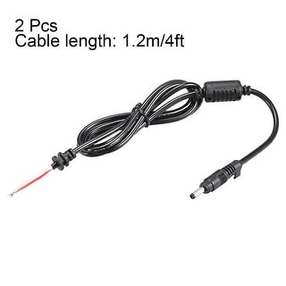 1.2M/6FT 4mm x 1.7mm Male Plug DC Power Adapter Cable Cord 2pcs - Black ...