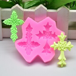 2 Cavity Silicone Cross Shape Cake Mold Pudding Chocolate Bakeware ...