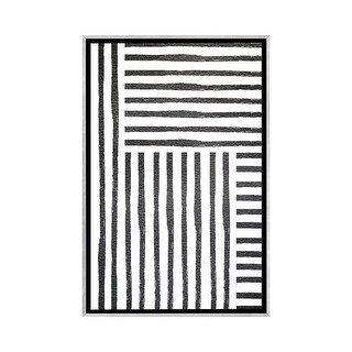 iCanvas "Black White Stipes" by Leah Straatsma Framed - Bed Bath ...