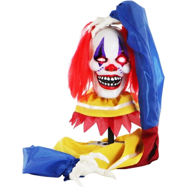 Haunted Hill Farm Poppet the Animatronic Pop-Up Talking Clown Head with ...