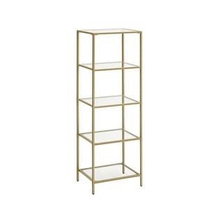 Modern Wood Slim Bookcase Shelving Unit with Adjustable Feet - Bed Bath ...