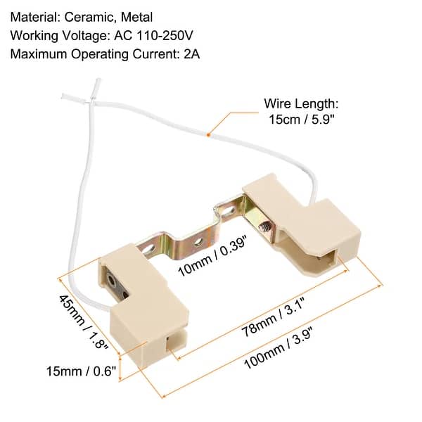 3Pcs 78mm R7S Socket Double-End Lamp Holder Halogen Socket Multicolor ...