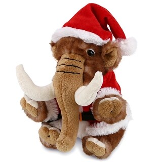 DolliBu Santa Wild Mammoth Stuffed Animal Plush Toy with Santa Outfit ...