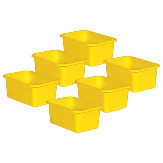 Teacher Created Resources Yellow Small Plastic Storage Bin, Pack of 6 ...