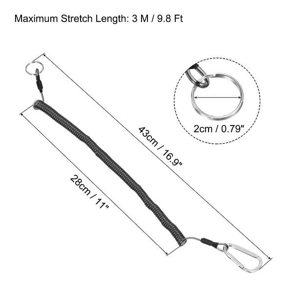 8.9ft Fishing Tool Lanyard, Safety Cord Spiral Coiled Lanyard Tether ...