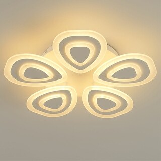 LED Dimmable Ceiling Light Chandelier Flower Shaped Remote Control - 22 ...