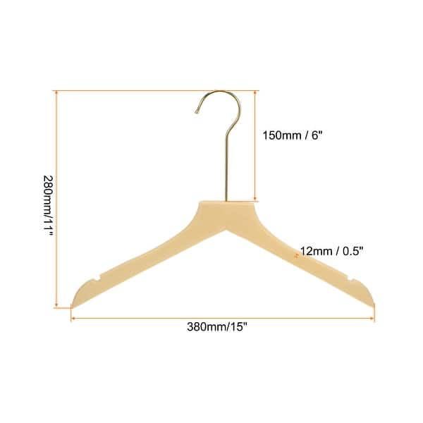 3pcs Wooden Suit Hangers Flat Head with 15cm 360° Swivel Hook - Bed ...