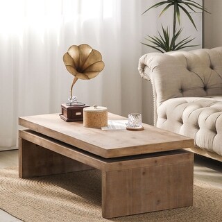 Modern Rectangle Wooden Coffee Table Cocktail Tea Table - Bed Bath ...