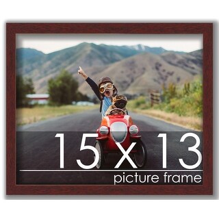 15x13 Traditional Walnut Complete Wood Picture Frame with UV Acrylic ...