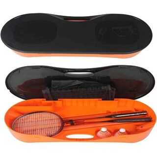 Portable Badminton Net Set Storage Box Base with 2 Battledores 2 ...