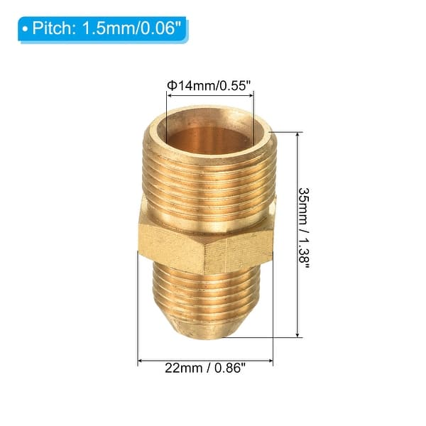 Pipe Fitting, M22 to M18 Male Thread 1.38 Inch for Water Pipes, Gold ...